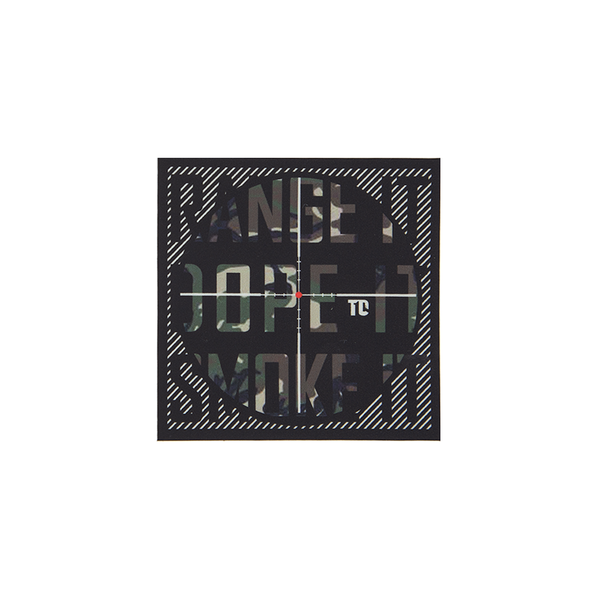 Range it. Dope it. Smoke it. - T1C 3x3 sticker | Tier 1 Concealed