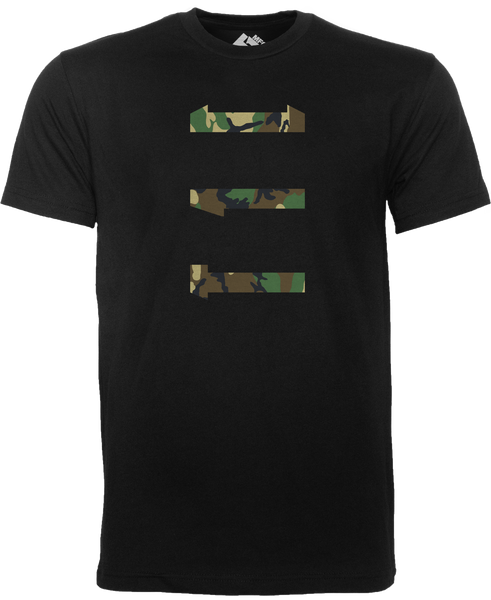 T1C - Woodland 3 Bar - T-SHIRT | Tier 1 Concealed